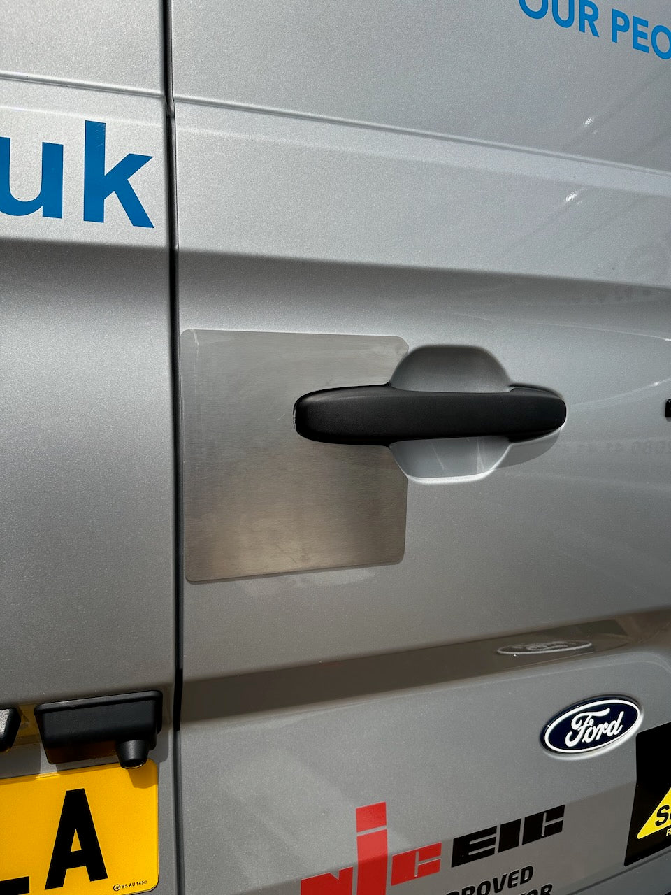 Ford Transit Custom 2023 twin rear door handle shields - Vanlocker Ltd