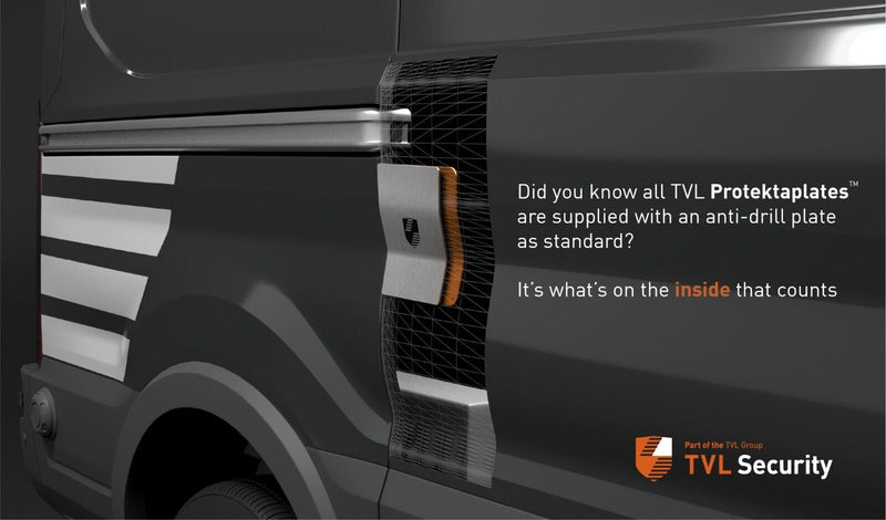 Crafter 17> passenger sliding door latch shield stainless - Vanlocker Ltd